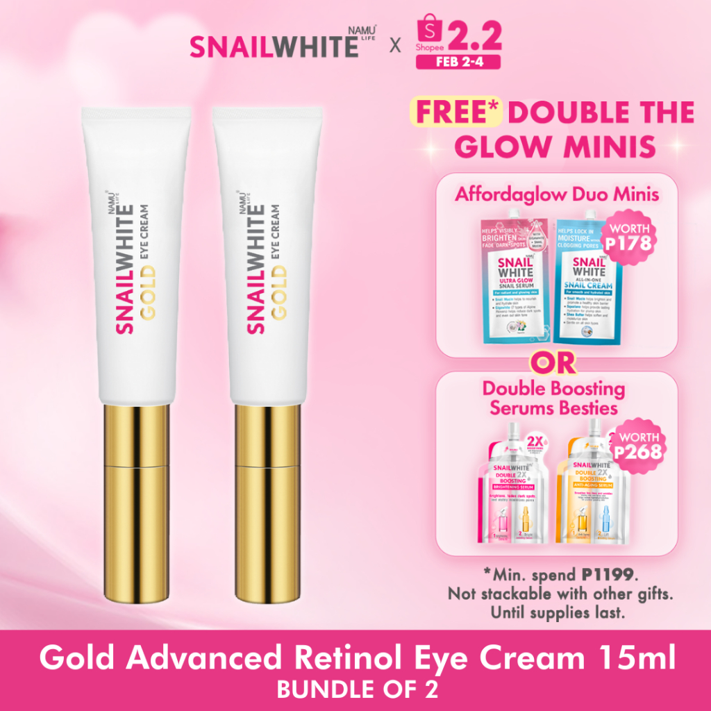 SNAILWHITE Gold Advanced Retinol Eye Cream 15ml Bundle of 2 | Shopee ...