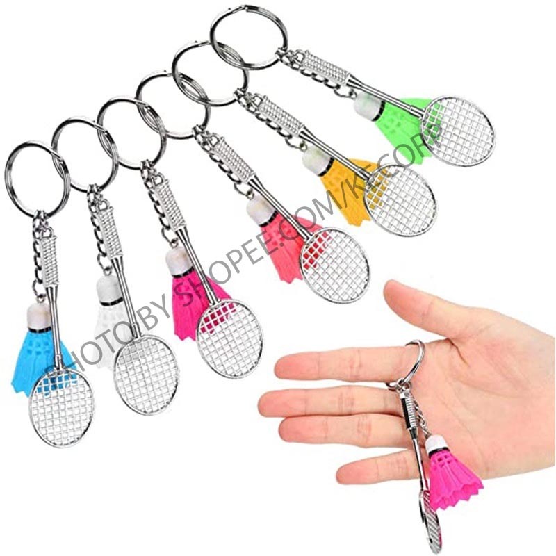 Shuttlecock with Badminton Racket Keychain Plastic KECORP_S1 | Shopee ...