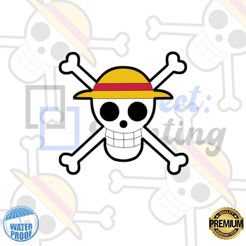 Luffy One Piece Jolly Roger Sticker (Premium Waterproof and Fade ...