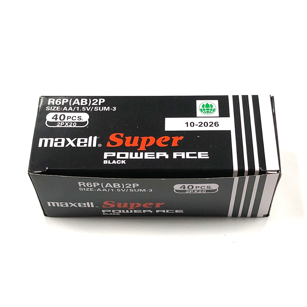 Maxell Super Power Ace AA Battery Black Box of 40pcs | Shopee Philippines