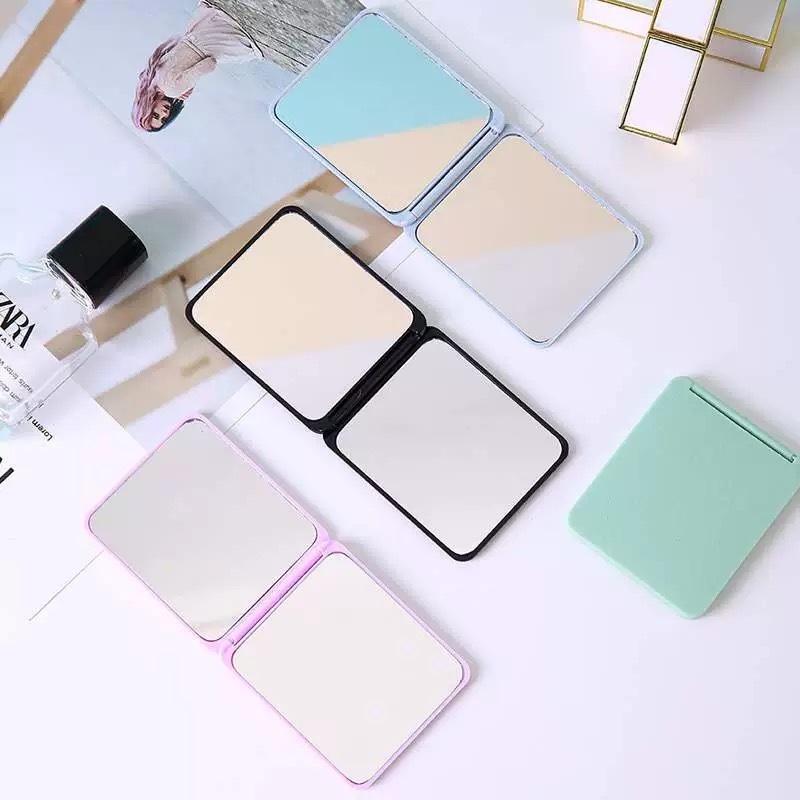 Mini Square Makeup Mirror Double-sided Vanity Mirror Cosmetic Vanity ...