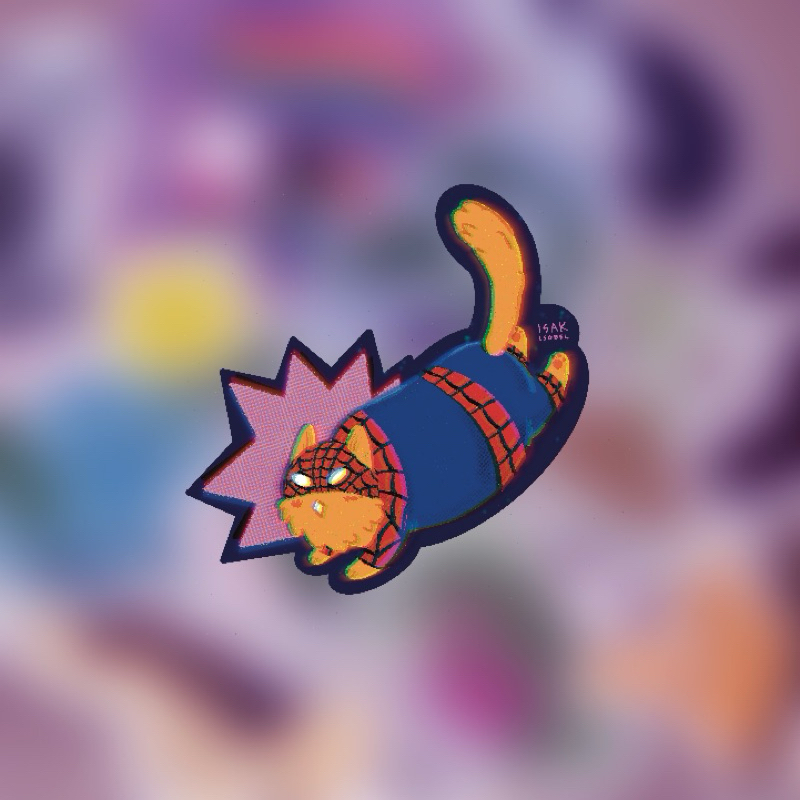 Spider Cat - Glitter Stickers | Vinyl Stickers | Sticker Flakes ...