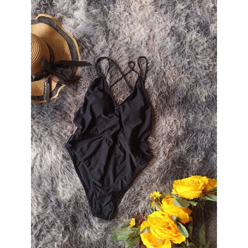 Cross Back One Piece Swimsuit-Large | Shopee Philippines