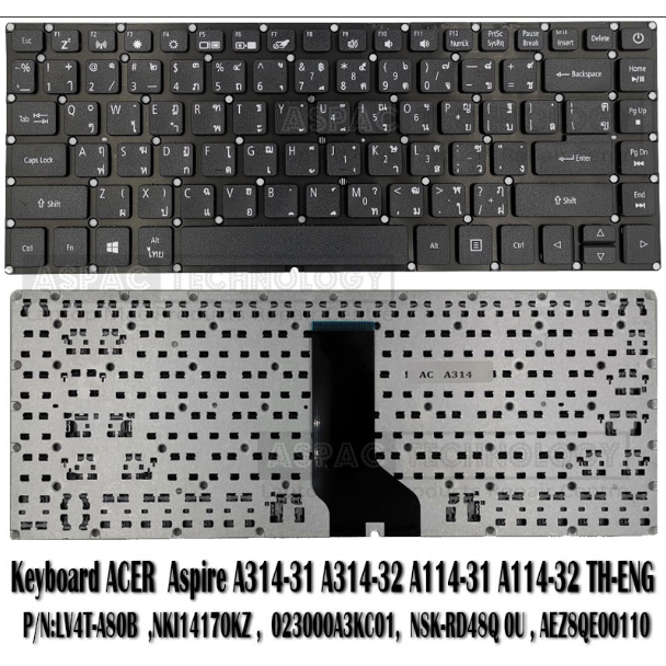 NEW ACER ASPIRE A314-31 A314-32 A114-31 LAPTOP KEYBOARD | Shopee ...