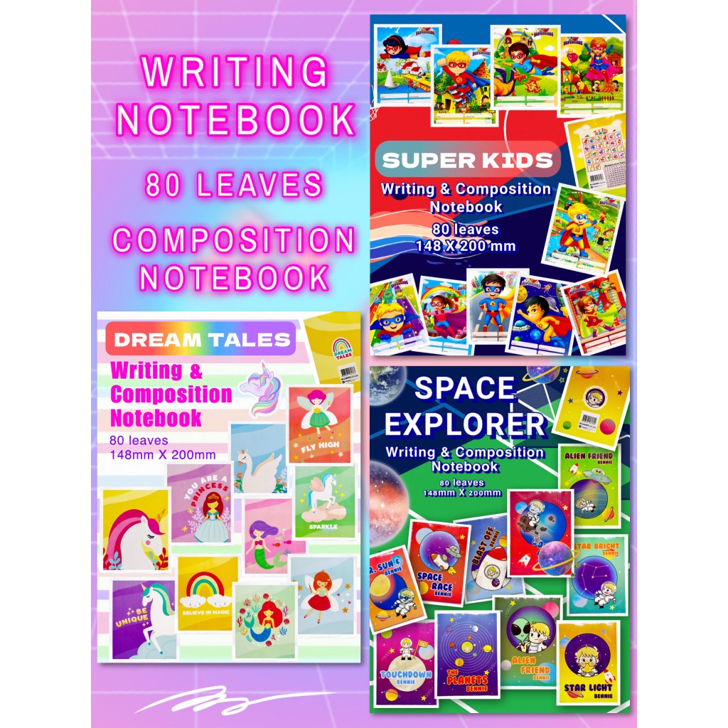 WRITING NOTEBOOK AND COMPOSITION NOTEBOOK 80 LEAVES 10 PIECES | Shopee ...