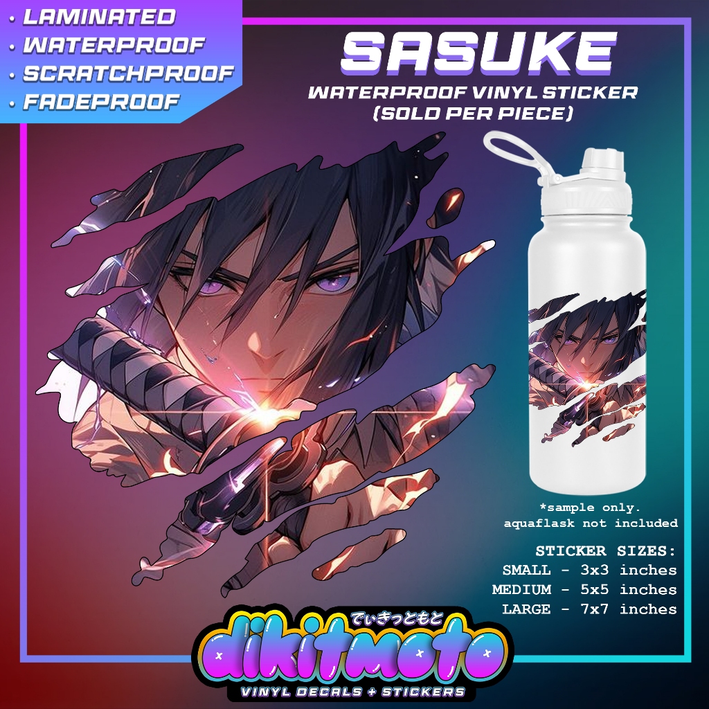 [dikitmoto] Uchiha Sasuke #3 Scratch Sticker Waterproof Vinyl Sticker ...