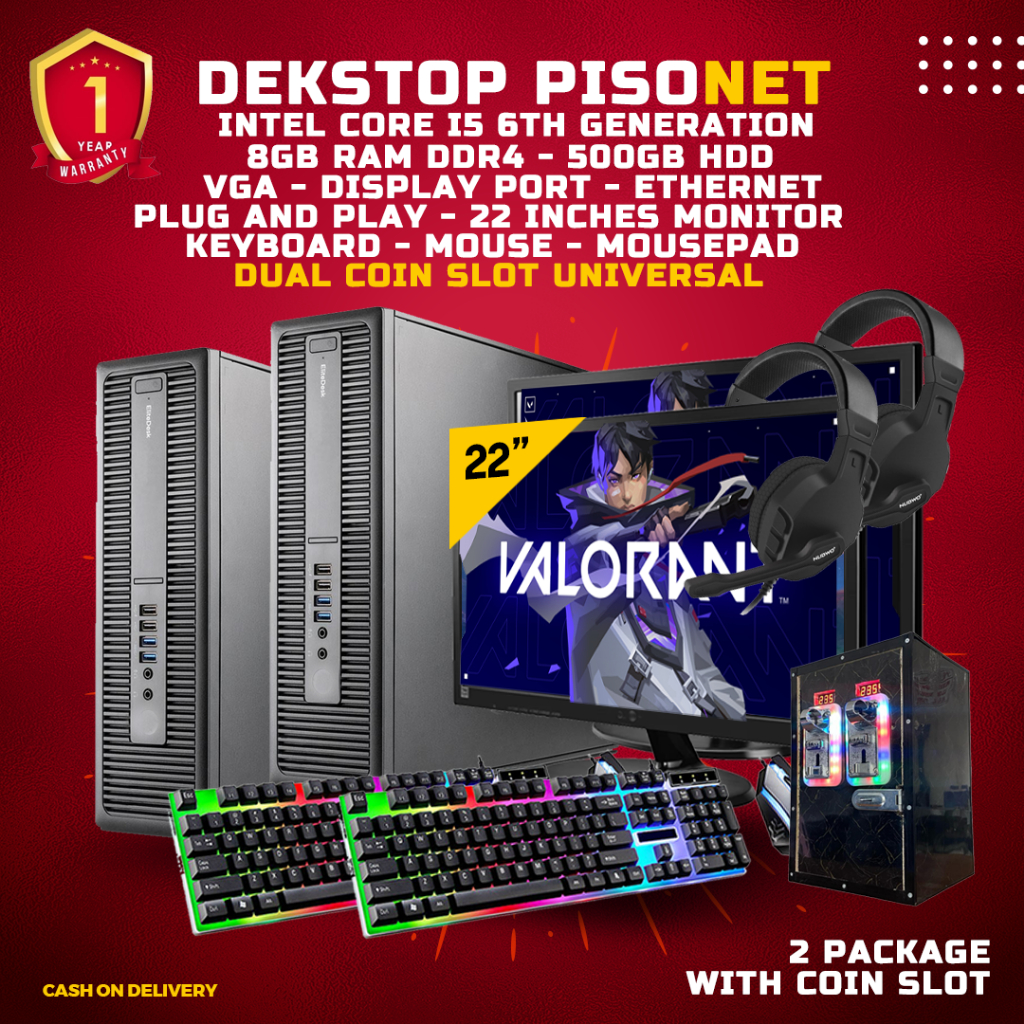 Pisonet Dual Set Intel Core i5 6th Gen / 8GB Ram 500GB HDD / Dual Coinslot / Computer | Shopee ...