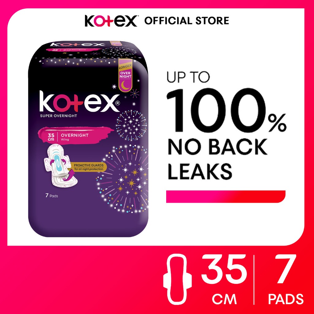 Kotex Super Overnights Feminine Pads 35cm - 7 Pads | Shopee Philippines