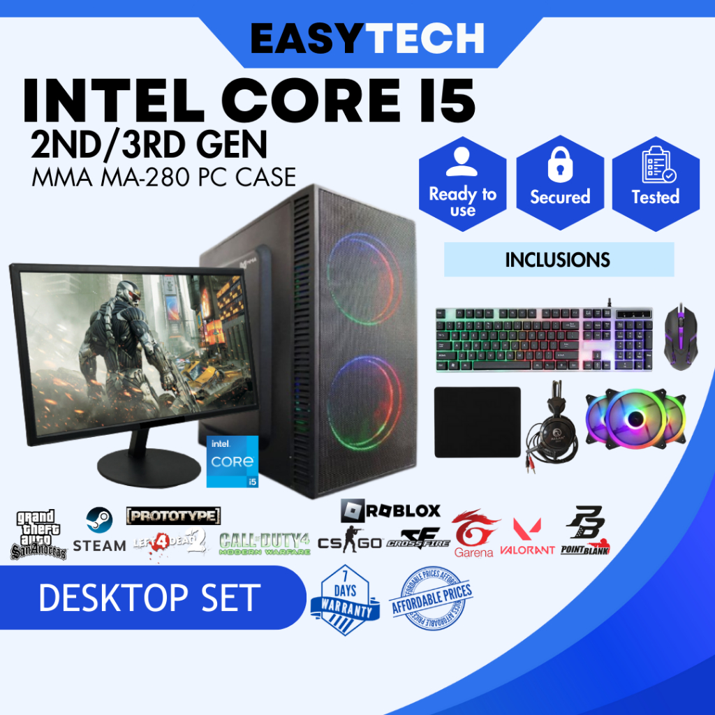 EASYTECH | Intel Core i5 2ND/3RD Gen 8GB RAM DDR3 500GB HDD Storage RGB ...