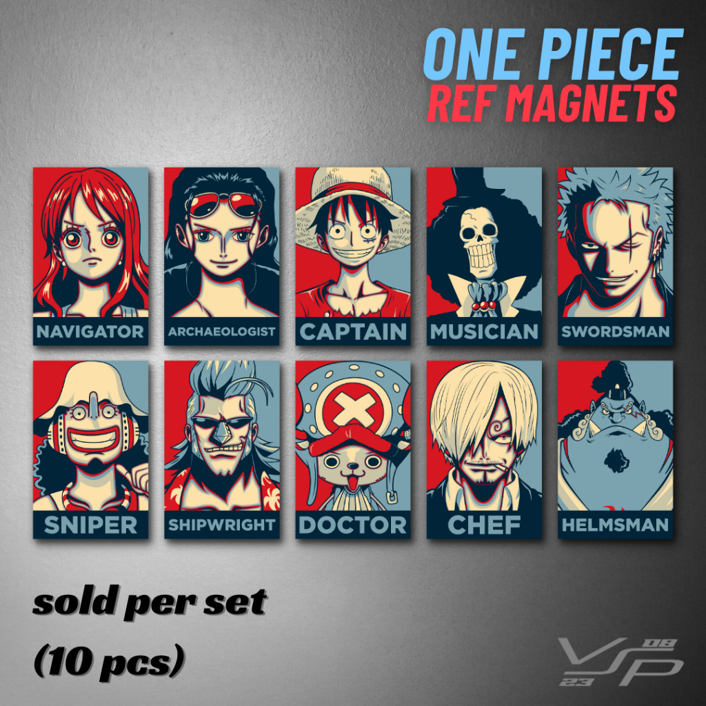 10 pcs "ONE PIECE" SET ATM Size Decorative Ref / Fridge Magnet | Shopee ...