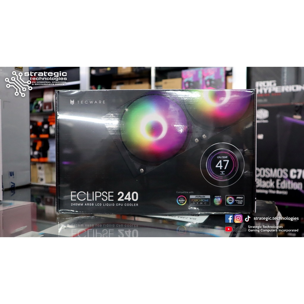 Tecware Eclipse 240 ARGB Customized LCD Display Liquid CPU Cooler ...