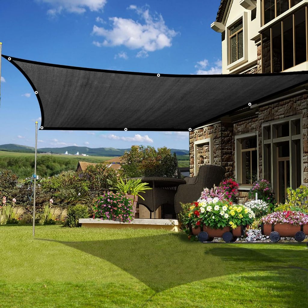1pc Anti-UV 95% Balcony Sun Shade Sail Mesh Canopy Sun Shelter Garden ...