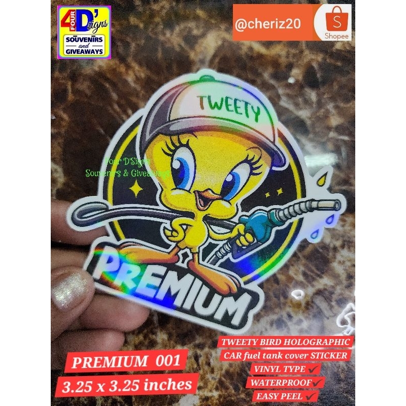 Tweety Bird Car Vinyl Sticker for Fuel Tank Cover & E-bike (Hologram ...