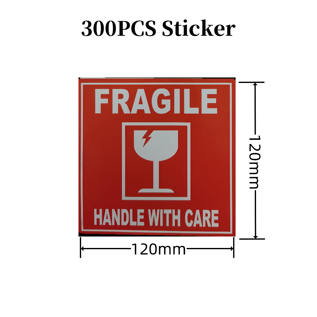 Fragile Sticker Roll with Broken Glasses Icon - 500/300 Pcs (Various ...