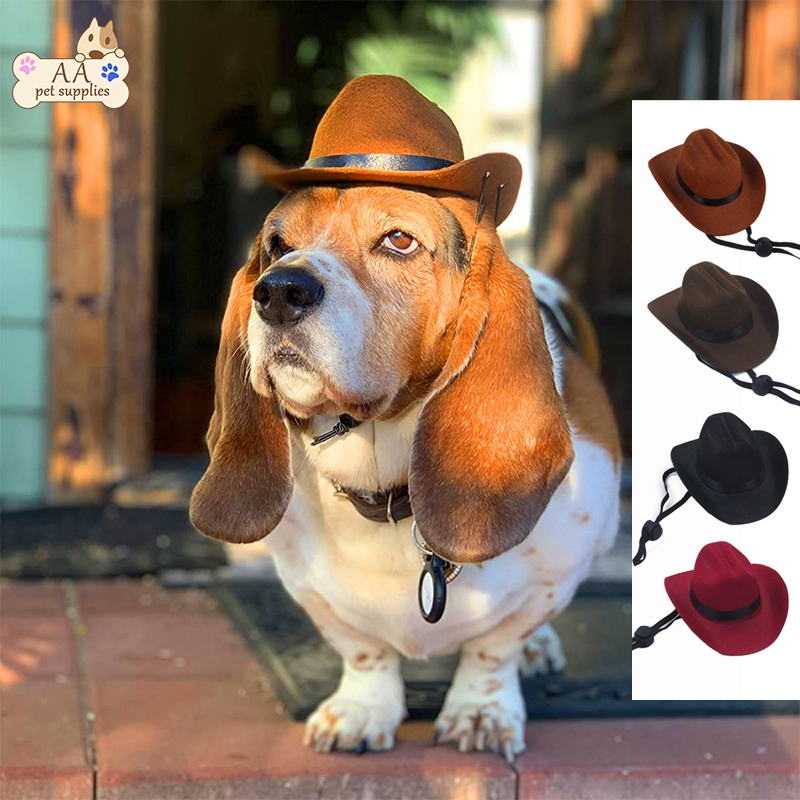 Dog Outdoor Hat Pet Headdress Retro Western Cowboy Hat for Dog Cat ...
