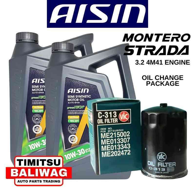 AISIN GREENTECH 10W-30 SEMI SYNTHETIC 8L CHANGE OIL PACKAGE FOR MONTERO ...