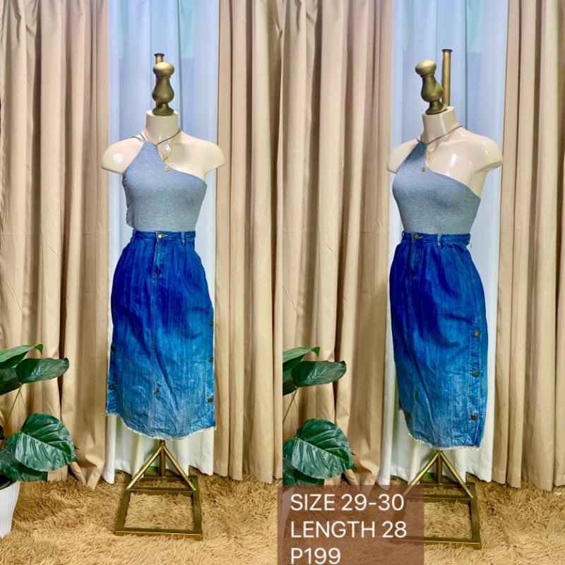 WOMEN’s Denim Long Skirt | Maong 1 | Shopee Philippines