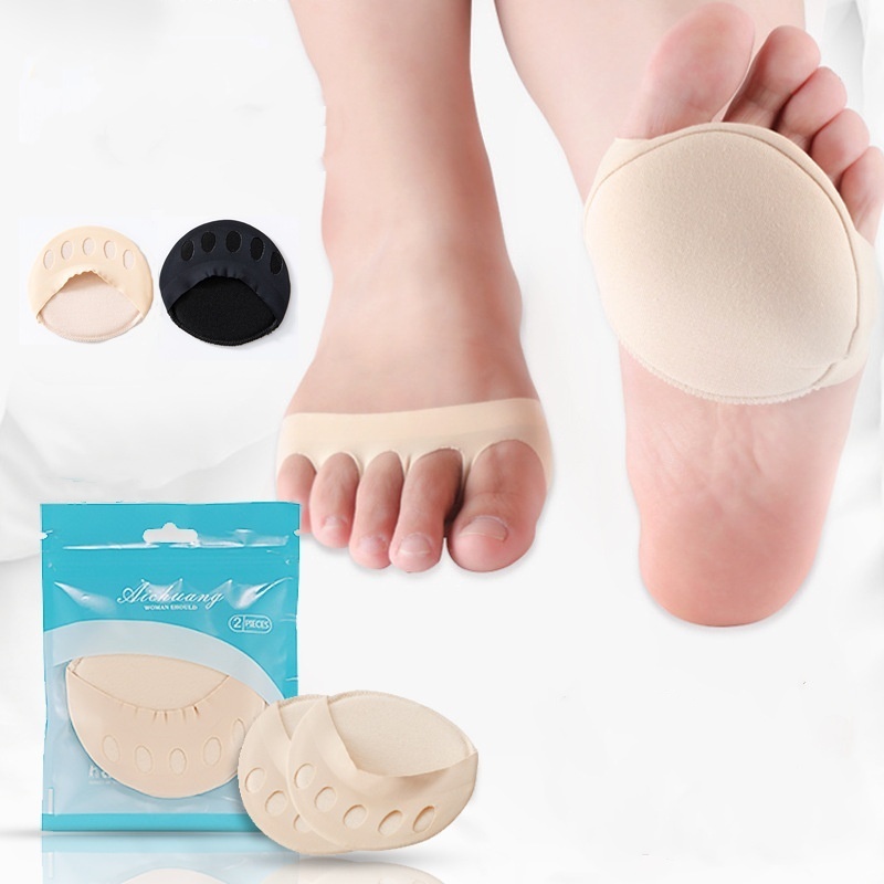 Black/ Skin Anti-wear Heel Sock Forefoot Pad Shoe Insoles Toe Pad ...