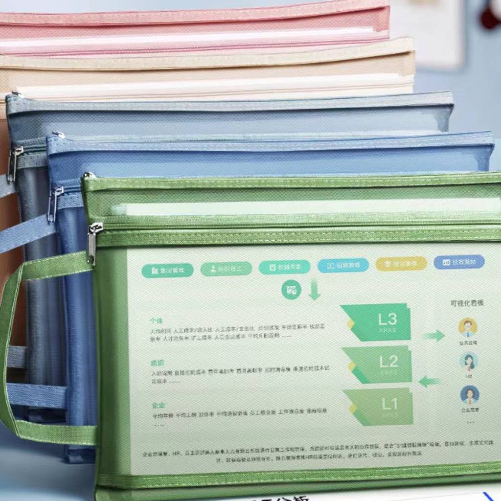 A4 Transparent Mesh Envelope Bag with Zipper File Document Exam Paper ...