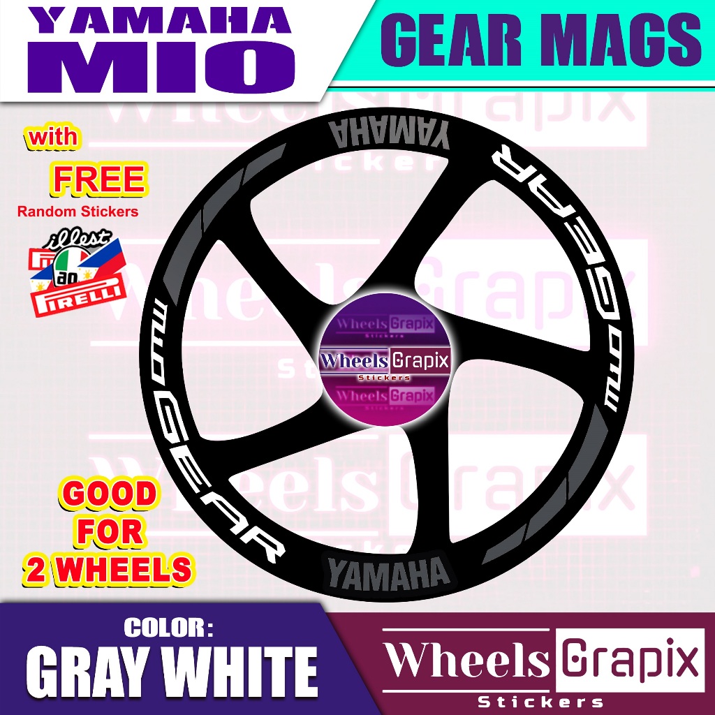 Mio GEAR Yamaha Mags Set Sticker Decal (Back & Front) | Shopee Philippines