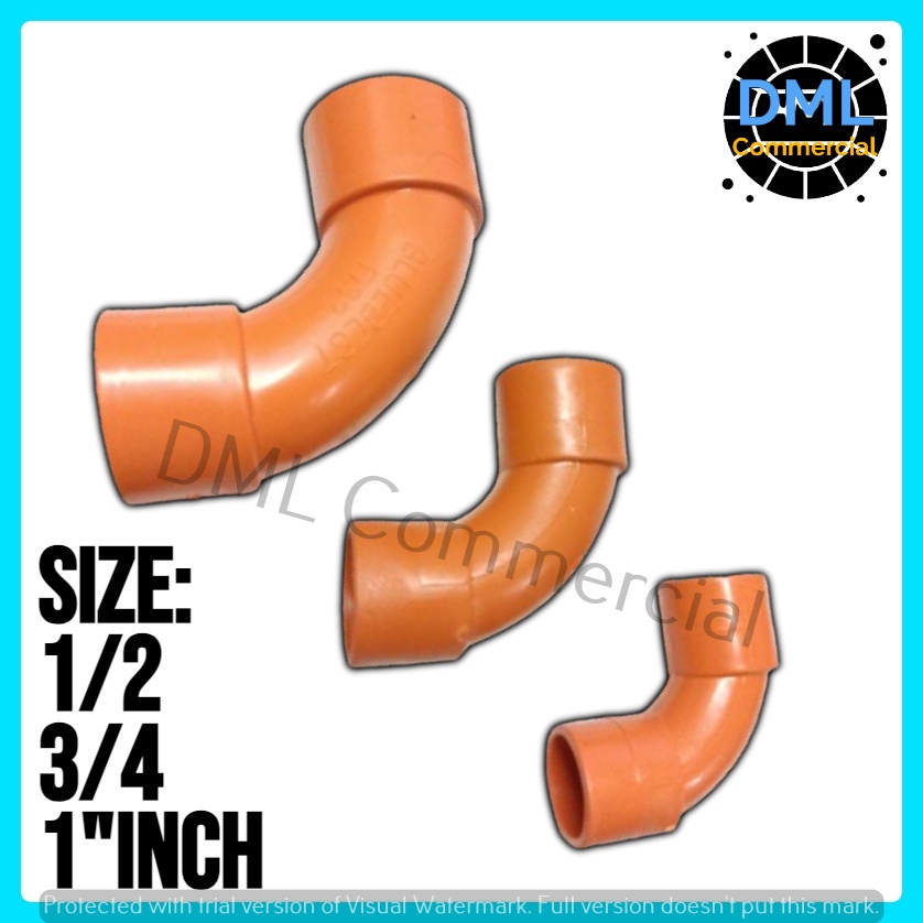 (DML-3719) 1PCS Orange Electrical Conduit Pipe Mini Short Elbow (1/2, 3 ...