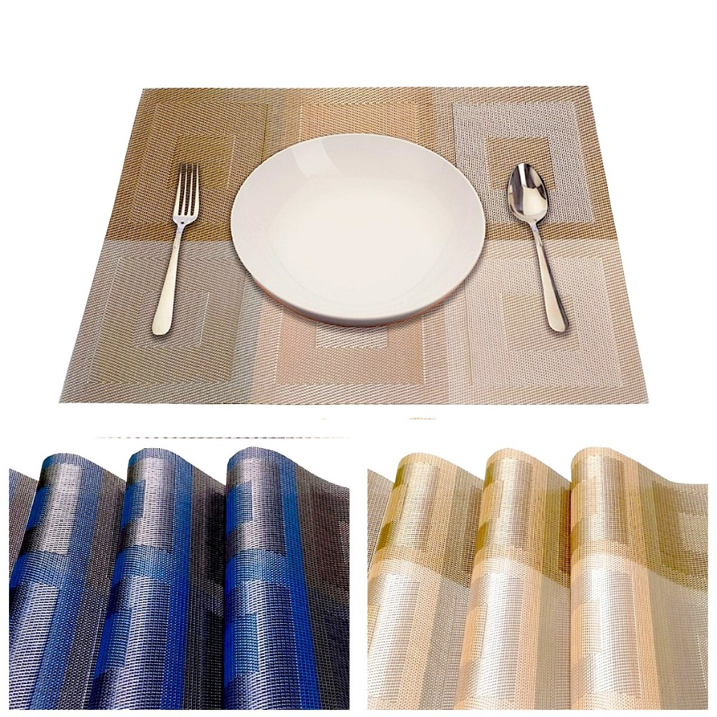 Heat-Resistant Box Design Table Placemat Anti-Skid PVC Woven Mat ...