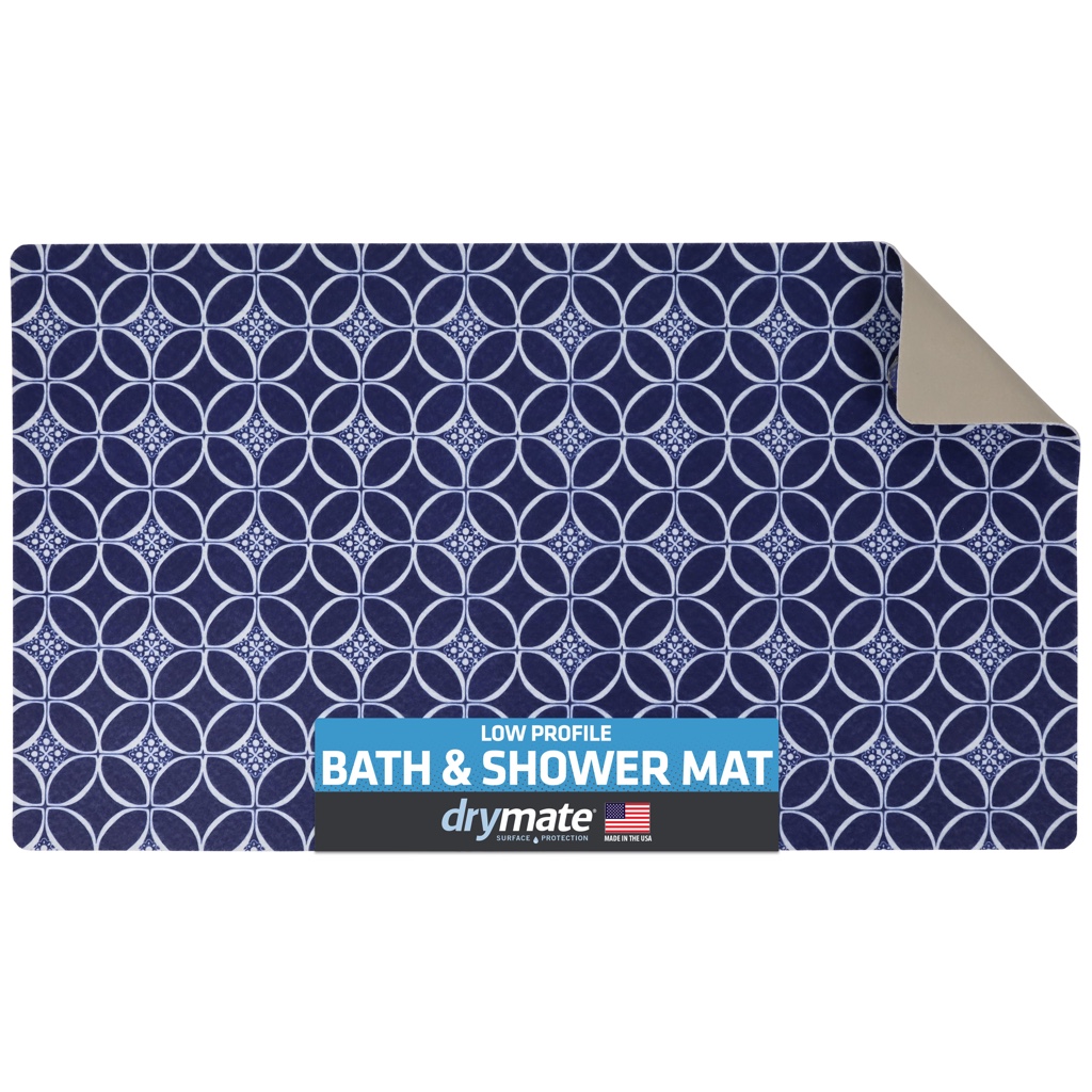 Drymate Low-Profile Bath & Shower Mat (Ultra-Thin) Absorbent/Waterproof ...