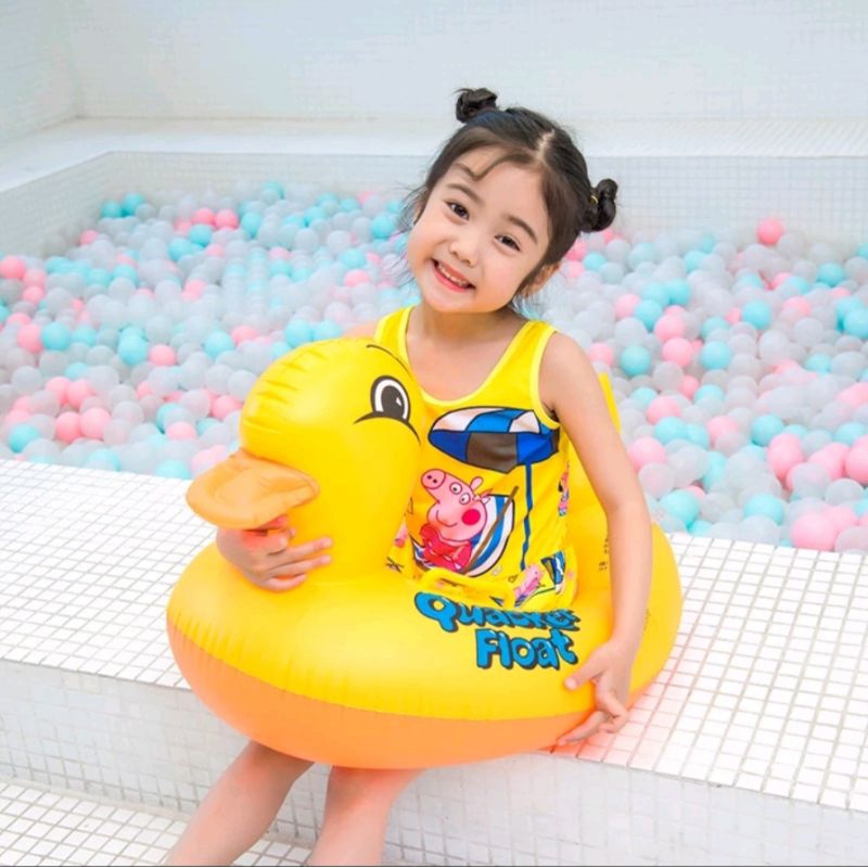 Inflatable swimming boat for kids quacker duck floater | Shopee Philippines