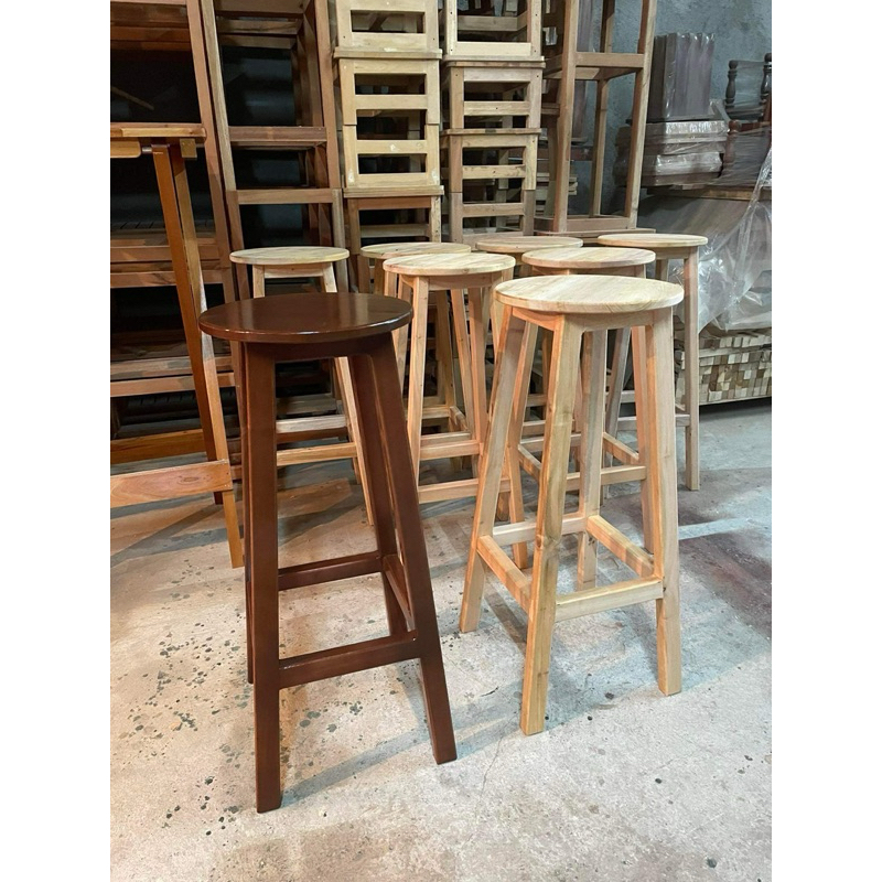 solid kd MAHOGANY WOOD bar stool 12" diameter x29.5" Height | Shopee ...