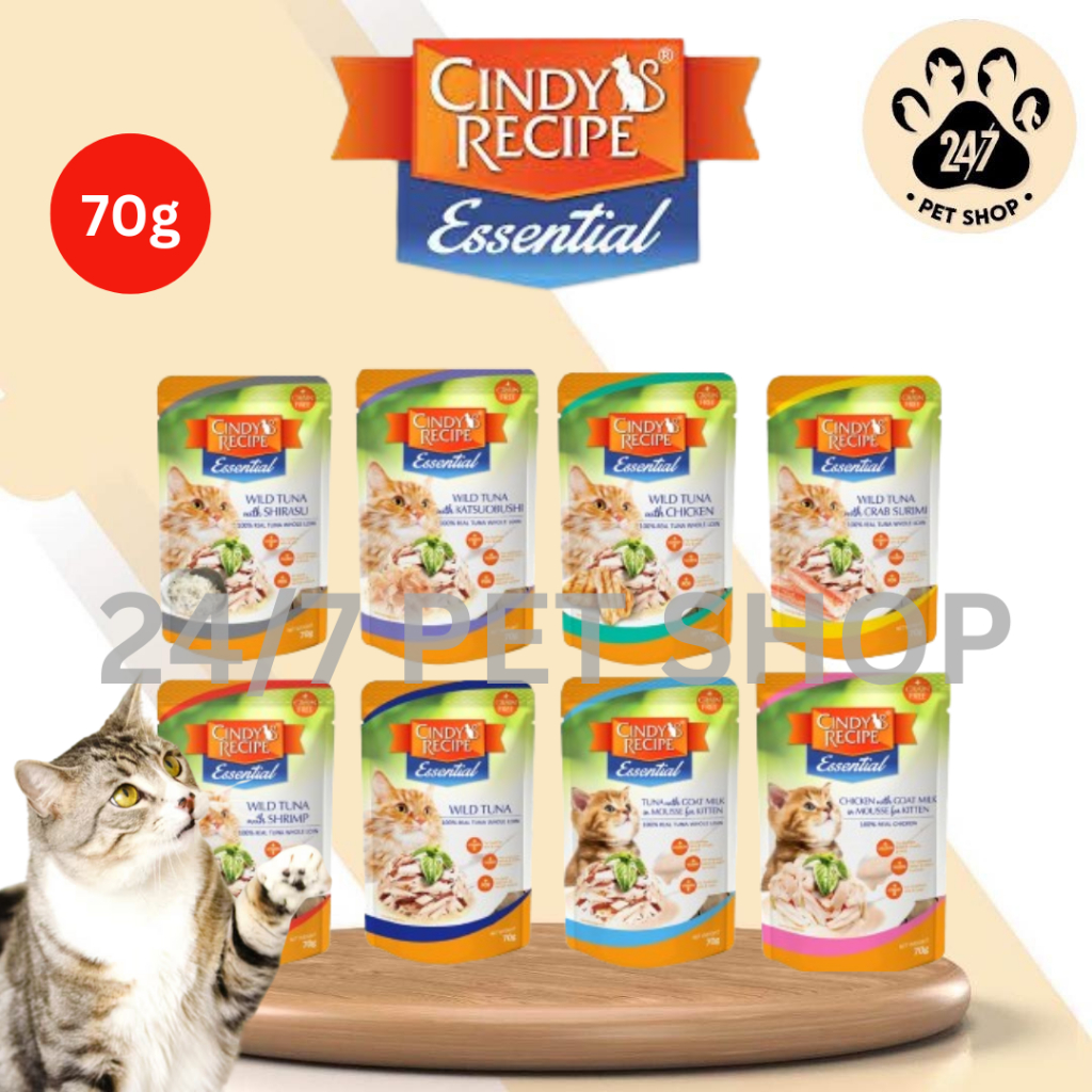 Adult Kitten All Stages Cindy’s Recipe Essential 70g Cat Wet Food Pet ...