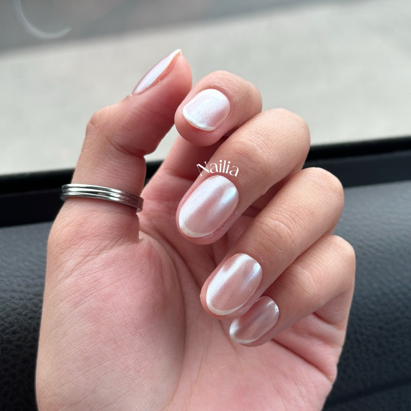 Hailey French | Custom press on nails | Fake Nails | Nailia by keiac ...