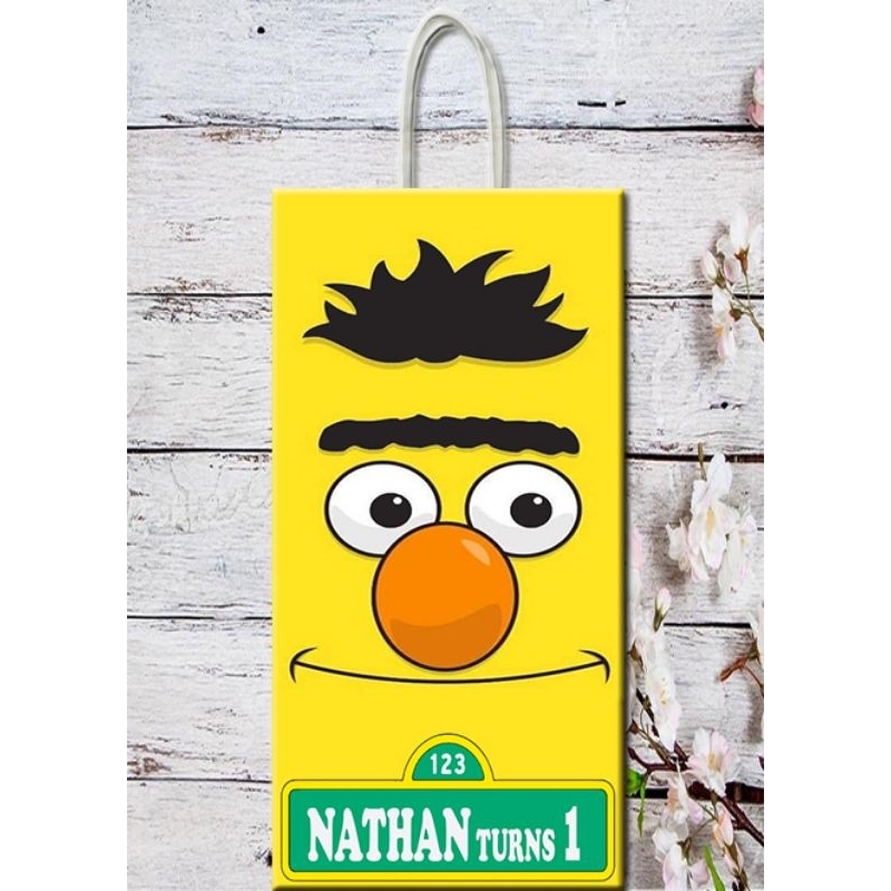 Sesame Street Bert free Customize name lootbag sold per 10pcs | Shopee ...