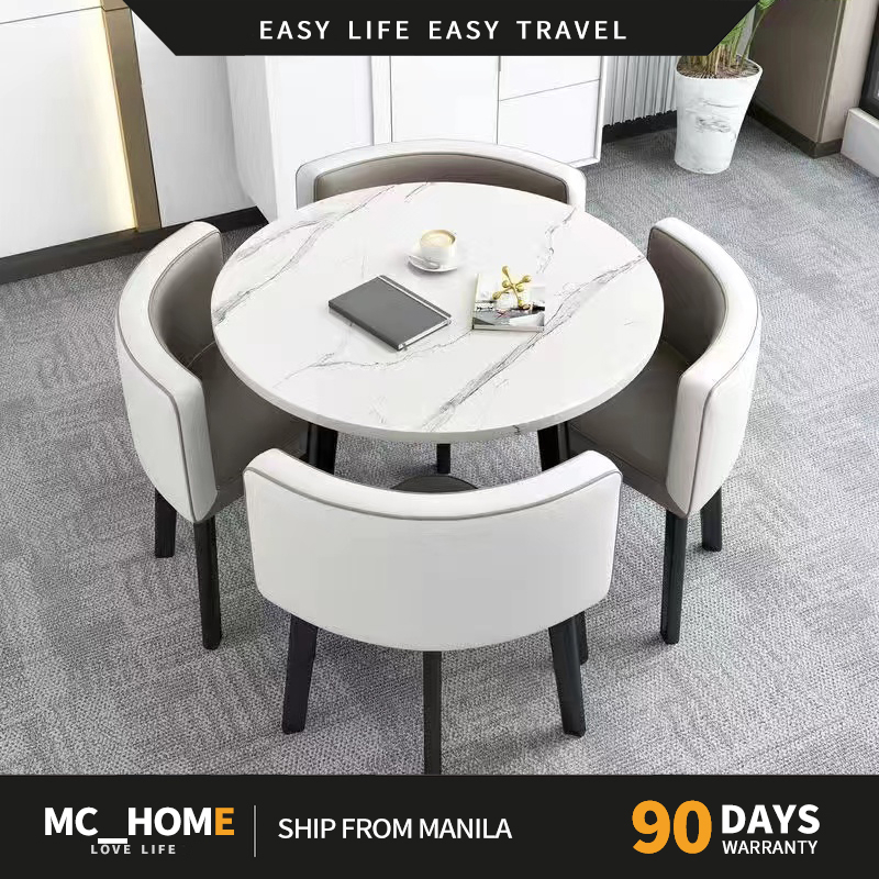 MC Diameter 80CM + four stools office leisure small round table ...