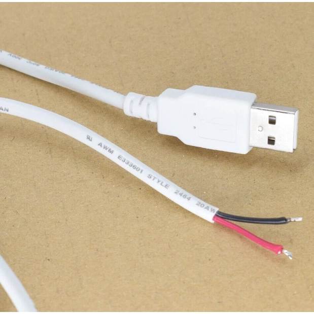 1M White 2Pin USB 2.0 Power Charging Data Cable Extension | Shopee ...