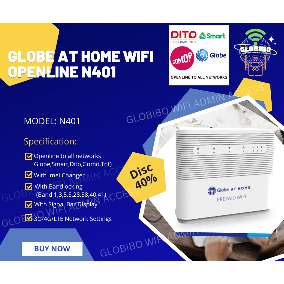 GLOBE AT HOME N401 OPENLINE MODEM WITH BANDLOCKING | Shopee Philippines