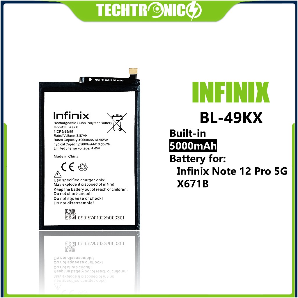 Battery BL-49KX Infinix Note 12 Pro 5G X671B 5000mAh | Shopee Philippines