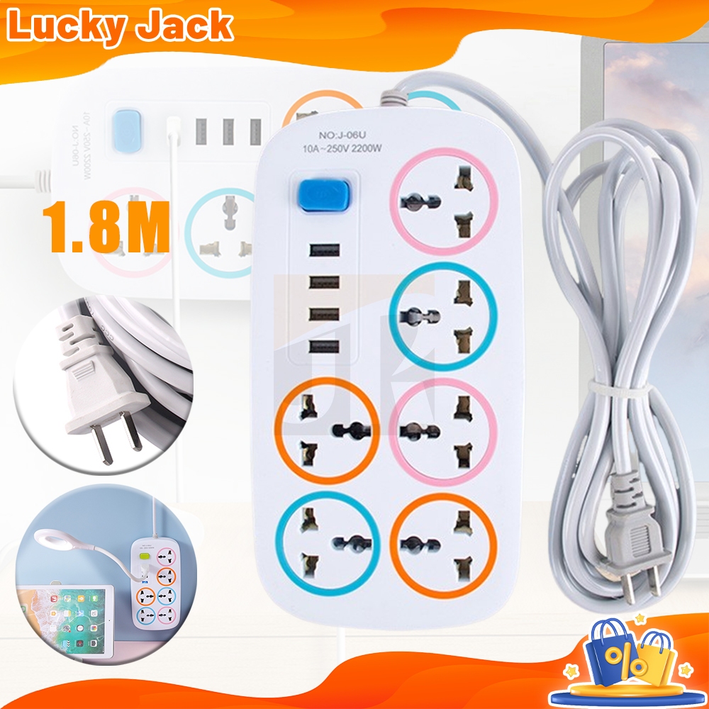 Power Sockets Outlet With 6 Power Socket And 4 Usb Ports Safety Switch ...