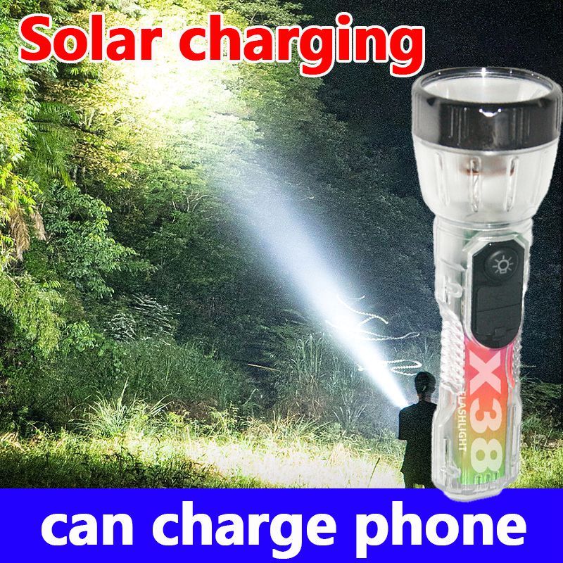solar flashlight 3 Lighting Modes chargeable flashlight waterproof ...