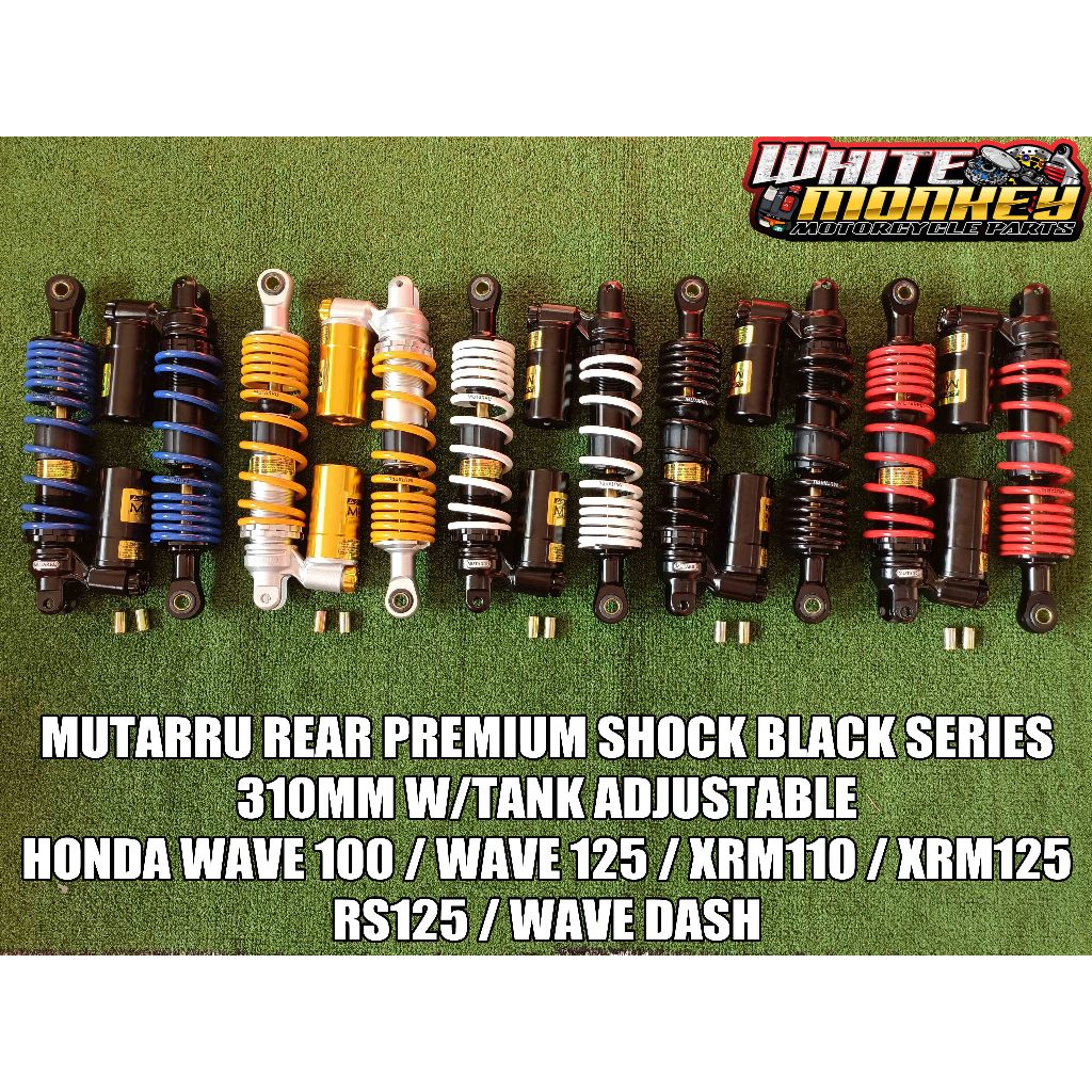 MUTARRU REAR PREMIUM SHOCK BLACK SERIES 310MM W/TANK ADJUSTABLE HONDA ...