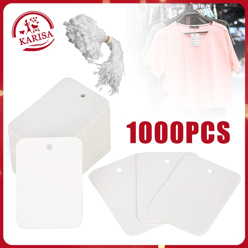 1000 Pcsblank Price Tag Card and Hang Tag String Customize Price Tag ...