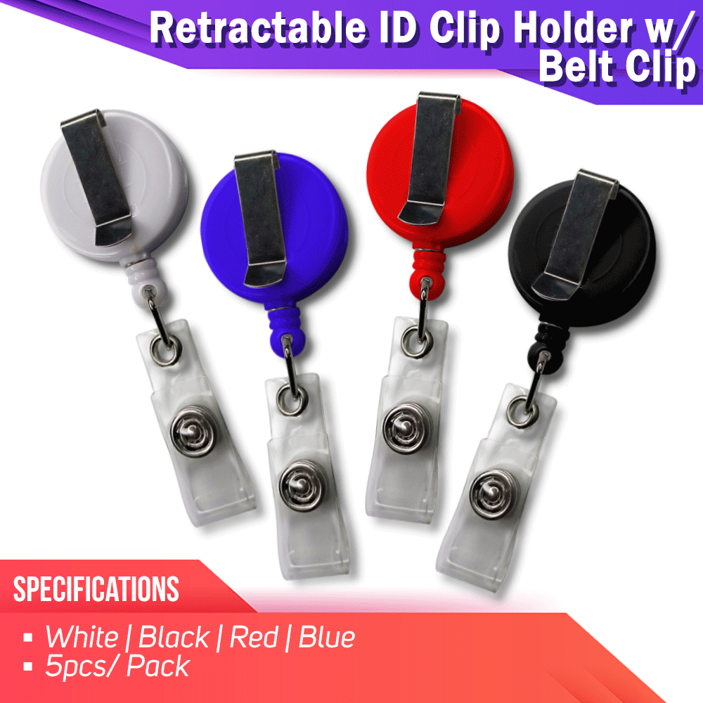 (5PCS) Retractable ID Clip Holder | Shopee Philippines