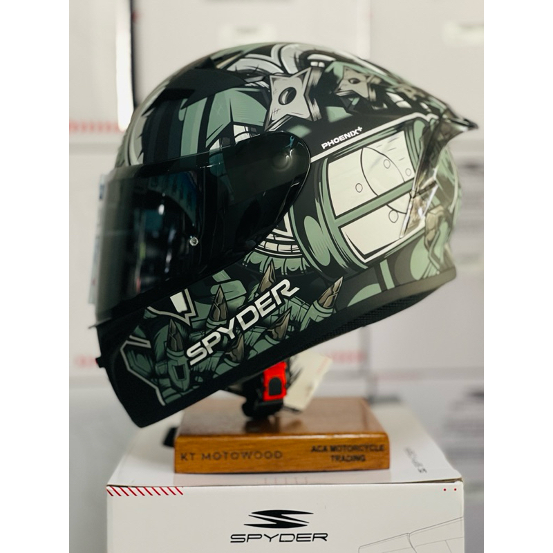 Spyder Phoenix + S1 Fullface Single Visor Helmet with FREE CLEAR VISOR ...