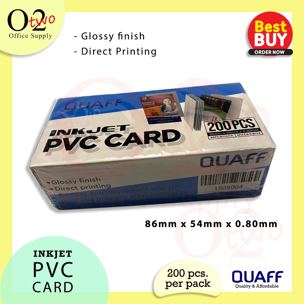 QUAFF Printable PVC Pre-Cut Cards for Direct Printing Using Dye Ink ...