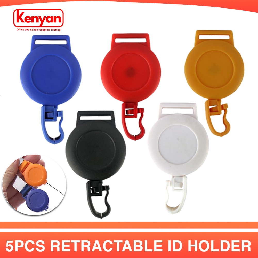 5PCS Retractable ID Reel Badge Holder ID CLIP | Shopee Philippines