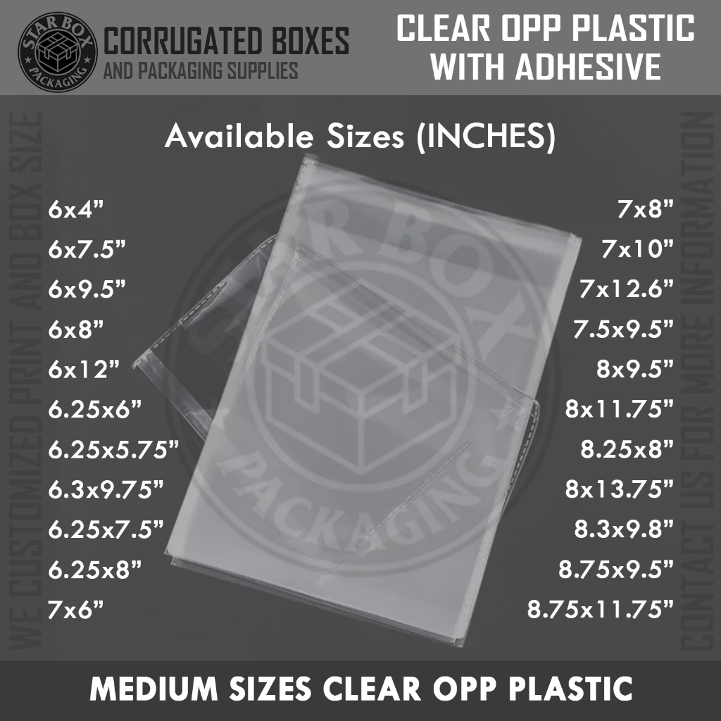 Starbox OPP (50 or 100 Pieces Per Pack) Self Adhesive Plastic for ...
