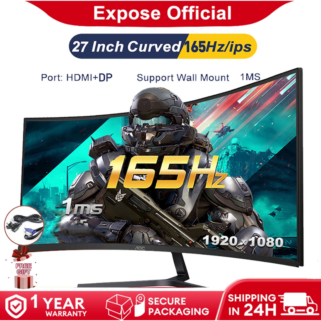 EXPOSE 27 inch Gaming Monitor 165Hz/144Hz Desktop PC Compute 24'' IPS ...