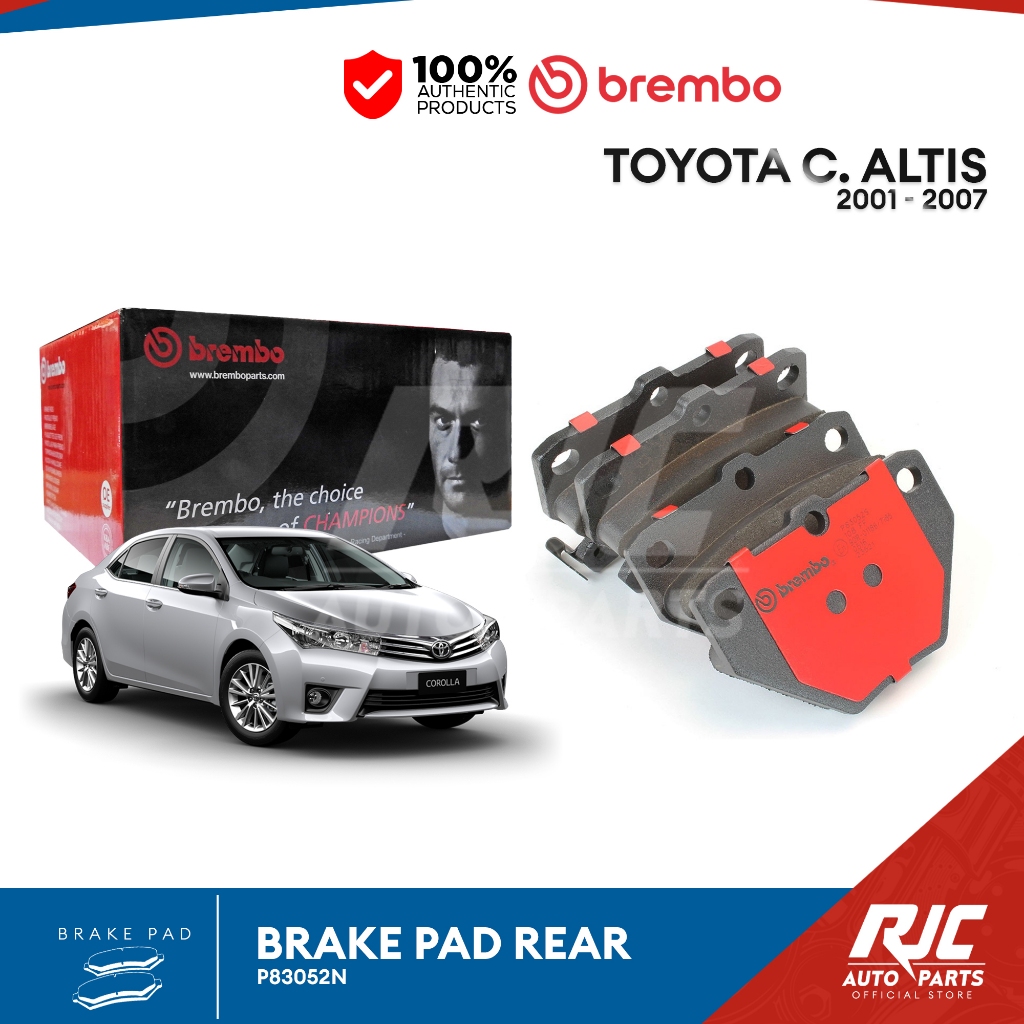 BREMBO BRAKE PAD REAR TOYOTA COROLLA ALTIS 2001-2007 P83052N 1set ...