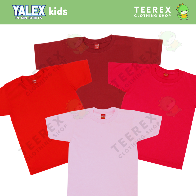 YALEX KIDS PLAIN T-SHIRT (Maroon Red Fuchsia Pink) | Shopee Philippines