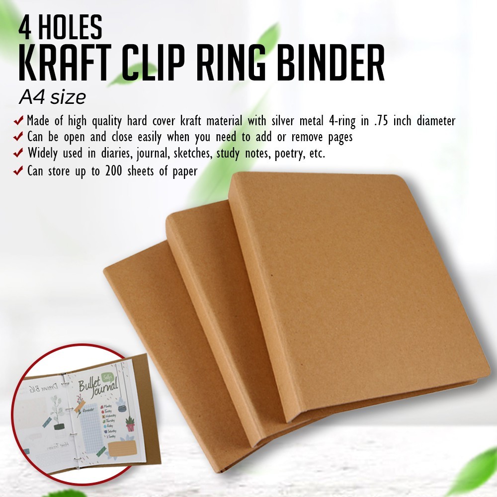 Kraft Paper Shell 6 Holes Binder A6 & 4 Holes A4 Size | Shopee Philippines