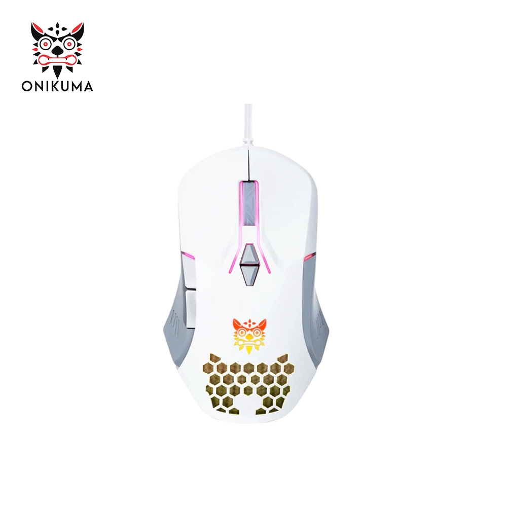 Onikuma CW902 Wired Gaming Mouse 6400 DPI Optical Tracking 7-Buttons RGB Ergonomic Mouse for ...